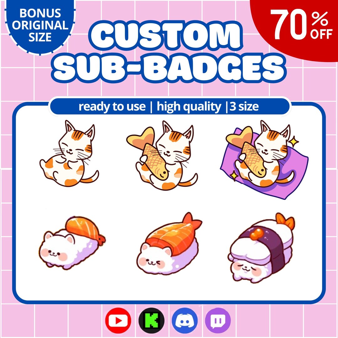 Custom Sub Badges | Sub Badges | Sub Badges | Twitch Graphic | Kick ...