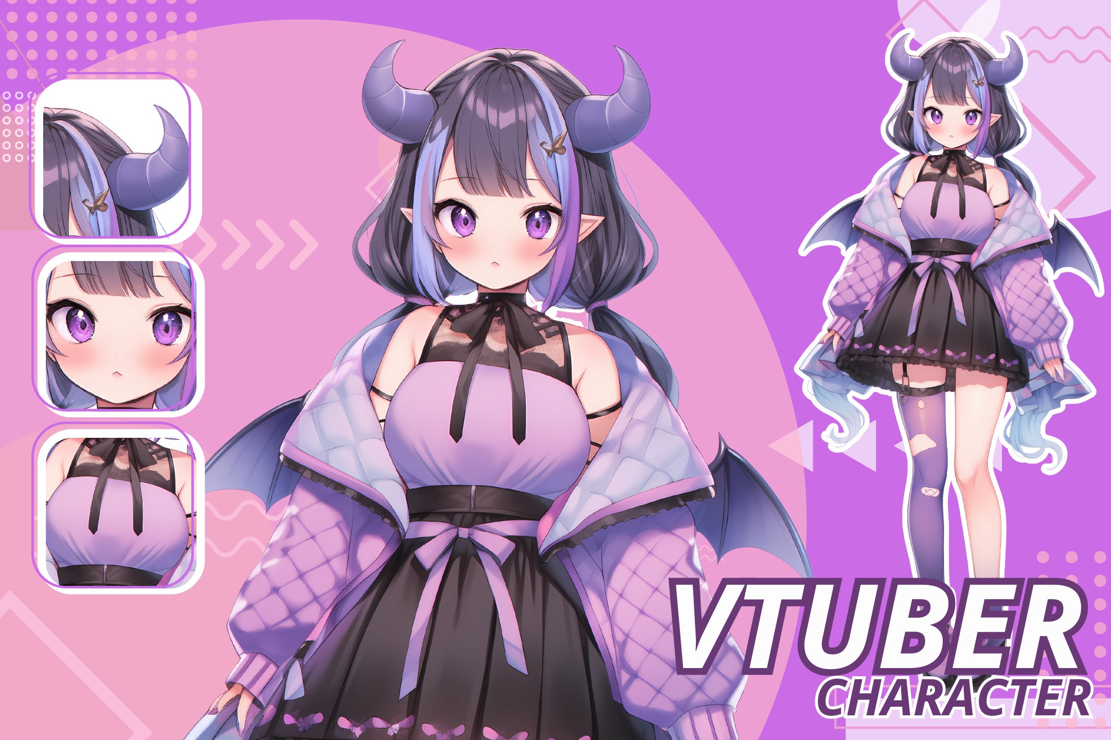 Modelo Vtuber PERSONALIZADO para uso comercial, Modelo Vtuber 2D en vivo, Diseño Vtuber, Activos ...