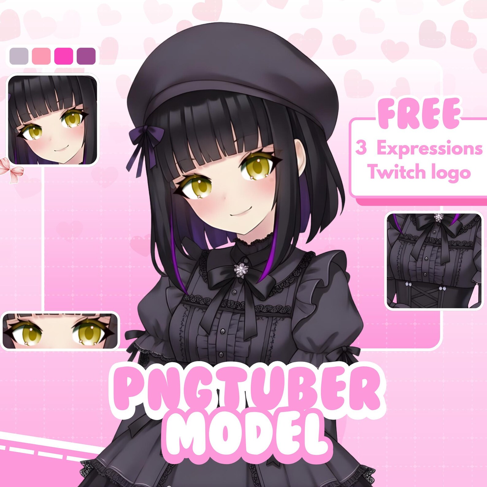 Custom Anime Pngtuber Model | Pngtuber Character Design for Stream ...