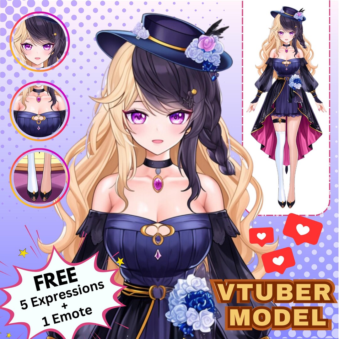 Modelo Vtuber 2D ao vivo Design Vtuber Modelo Vtuber personalizado para uso comercial Recursos ...