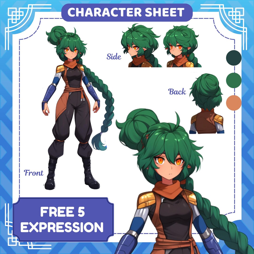 Custom Character Sheet Commission | Custom Character Reference Sheet ...