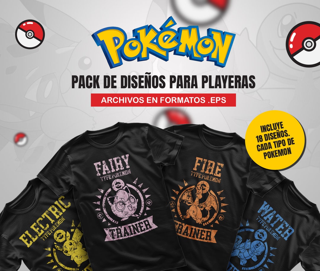 18 Diseños para playeras de Pokémon, vectores de Pokémon, imágenes de ...