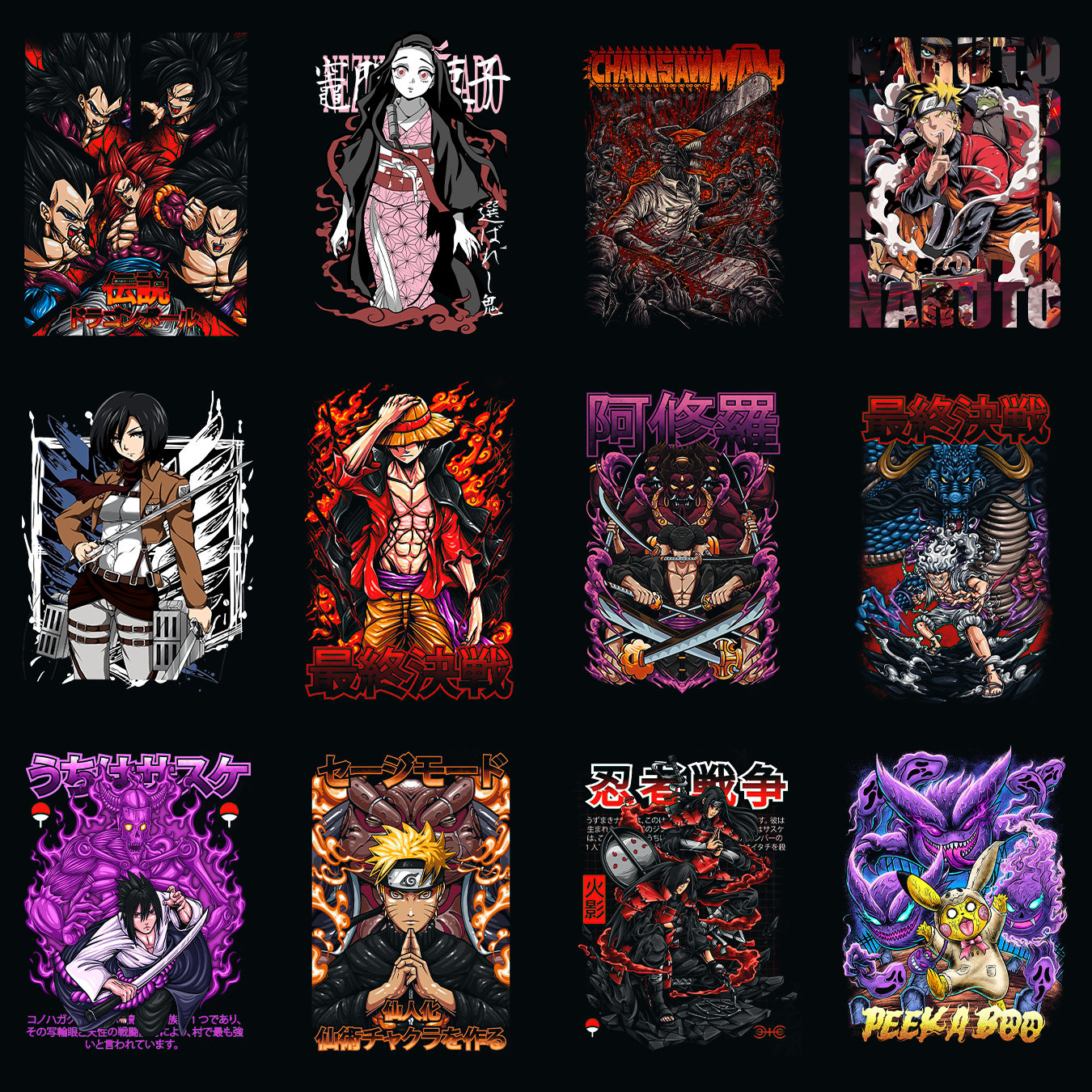 Super Bundle Anime Premium Pack Tshirt Designs, 5000 Anime Designs for ...