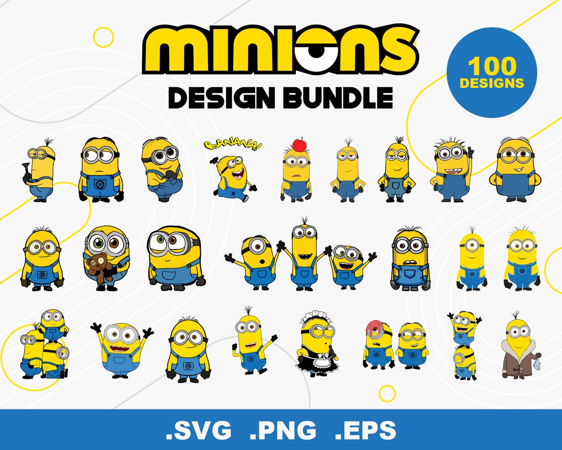 Minions SVG PNG EPS +100 Graphic Elements Minion Vectorized Designs - Etsy
