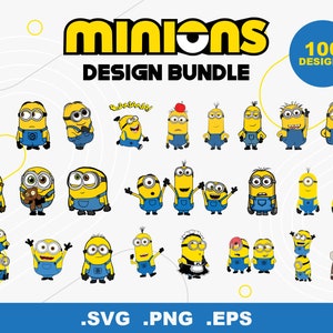 Minions SVG PNG EPS +100 Graphic Elements Minion Vectorized Designs - Etsy