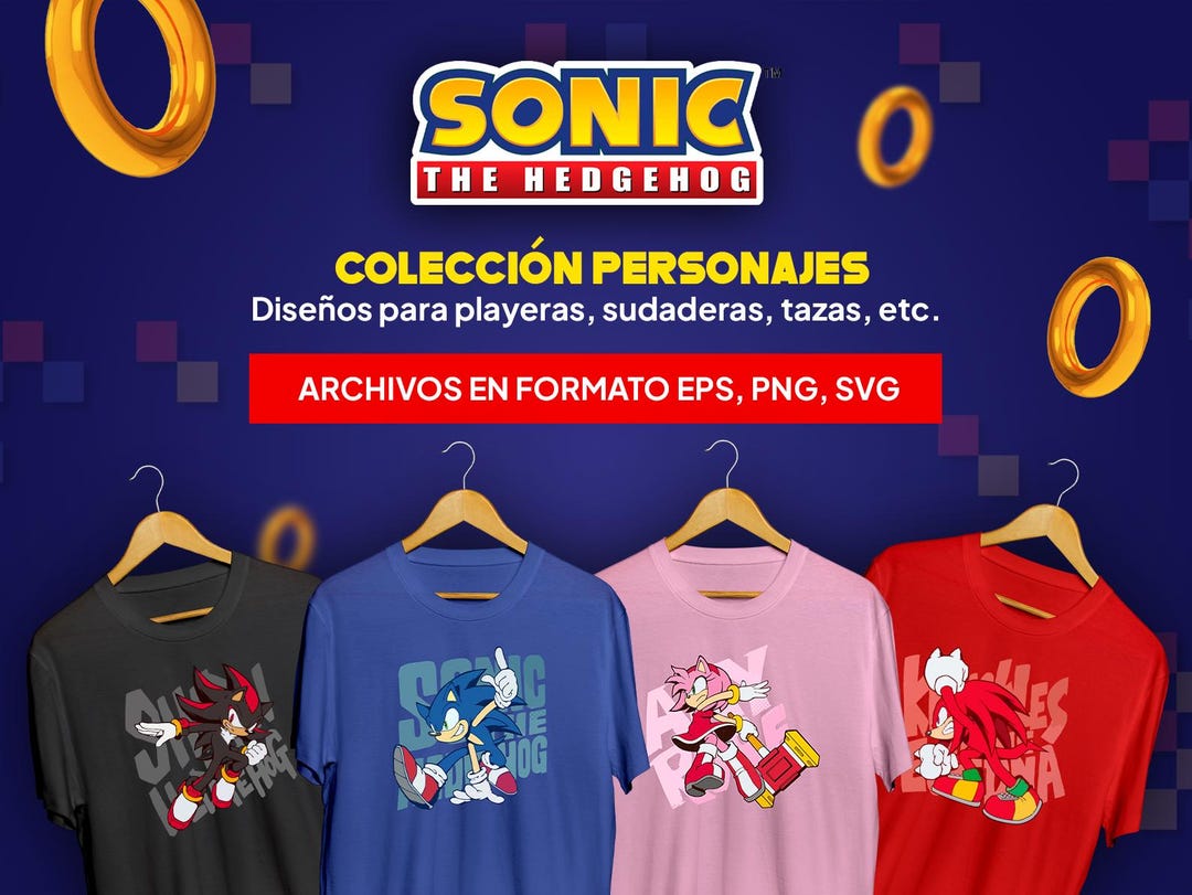 Sonic the Hedgehog Hedgehog Design Pack for T-shirts, Mugs, Stickers ...