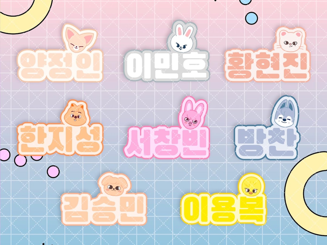 Stray Kids Names Signatures Tshirt Designs, Stickers, SKZOO, Vectors ...