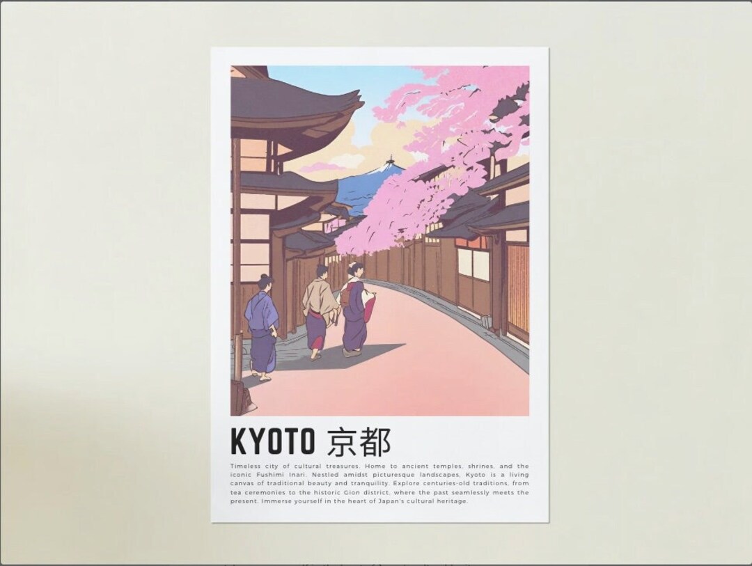 Kyoto Japan | Printable Set of 5 Anime Style Kyoto Posters | A1 Size ...
