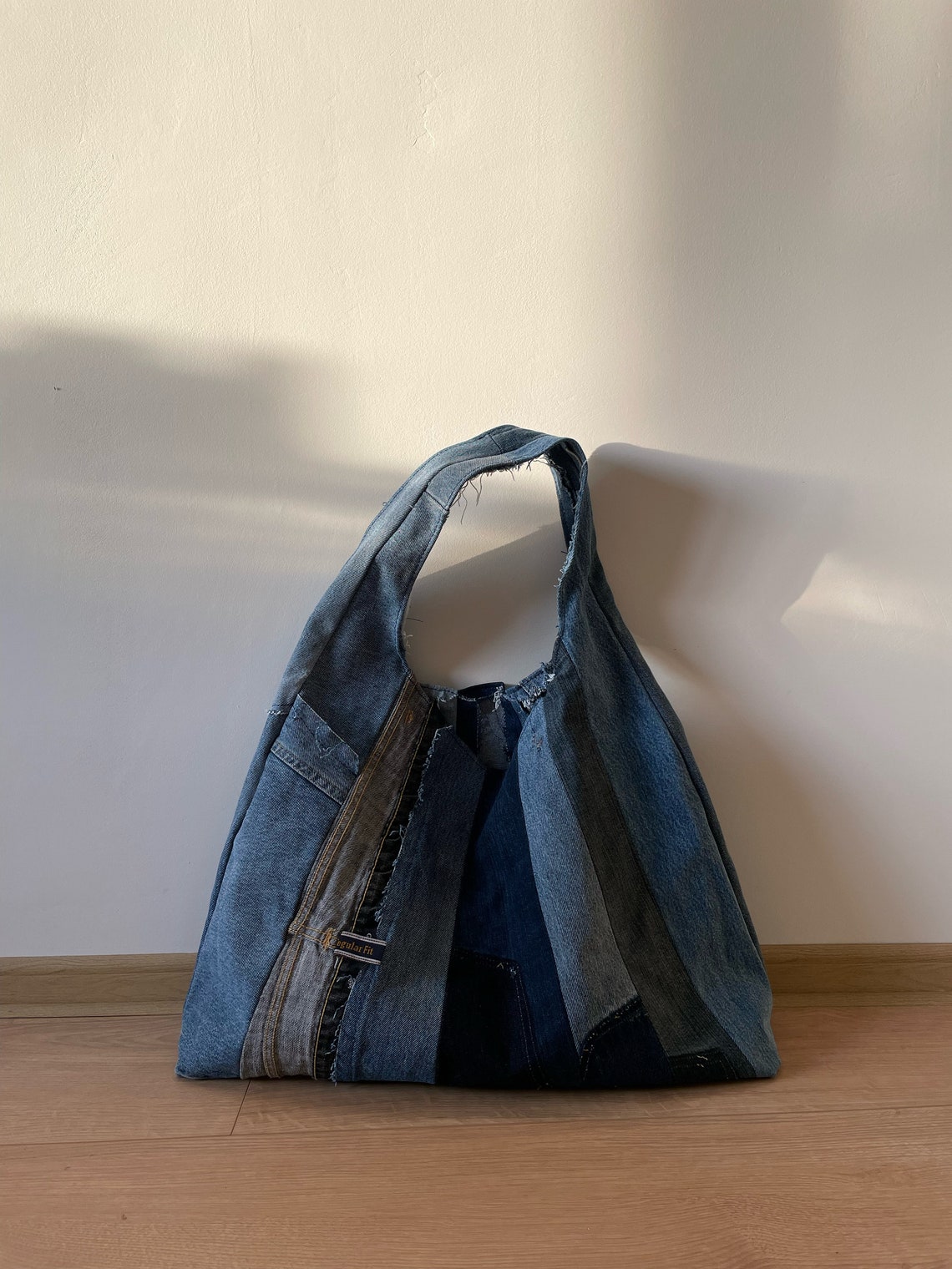 Upcycled Jeans Tote Bag One of a Kind Denim Bag Everyday Bag - Etsy
