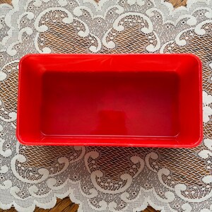 Mid Century Red Plastic Storage Box - Etsy