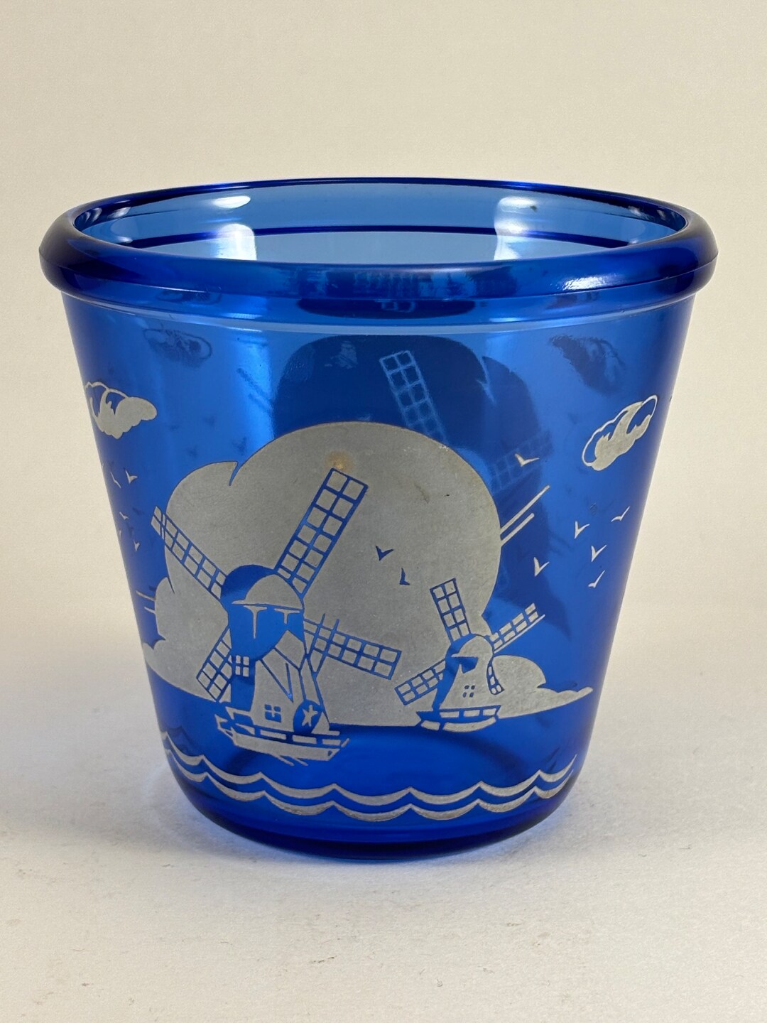 1940's Hazel Atlas Cobalt Blue and White Windmill Glass Bowl - Etsy