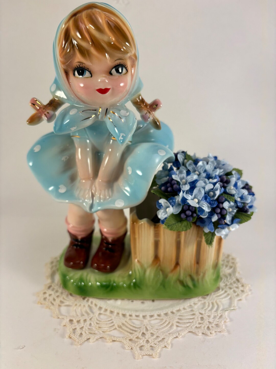 1960's Inarco Planter Girl #E2449 Blue - Etsy