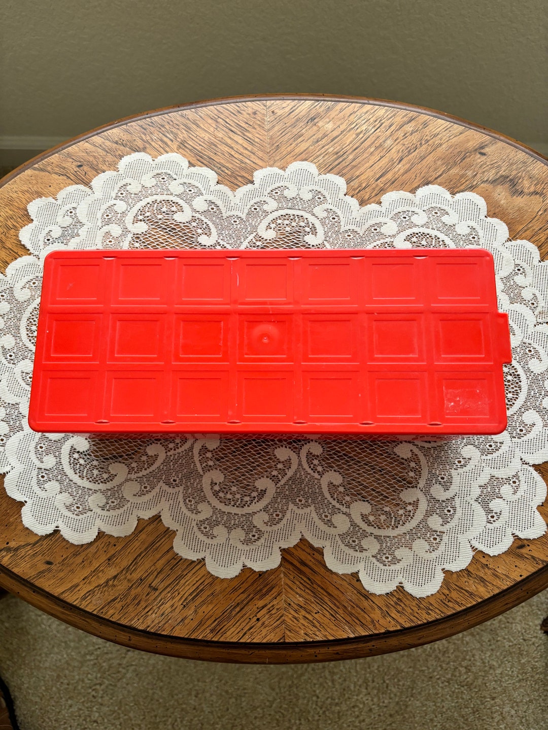 Mid Century Red Plastic Slide Top Storage Container - Etsy