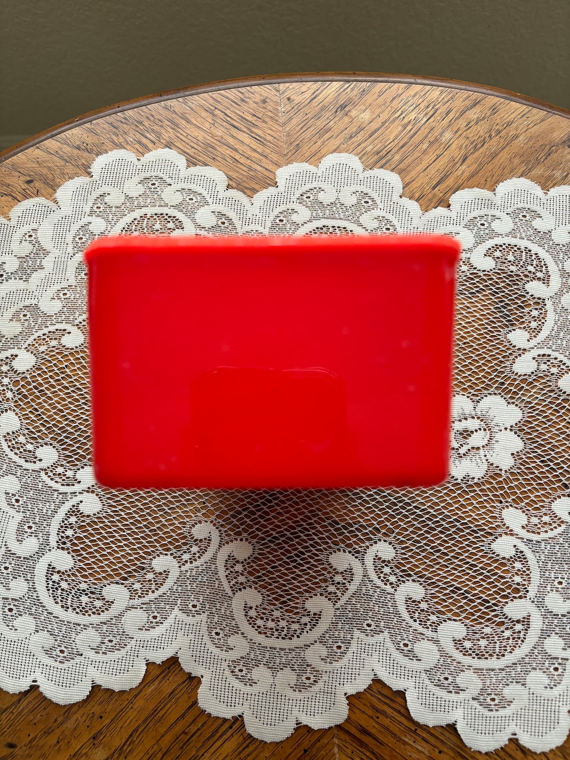Mid Century Red Plastic Storage Box - Etsy