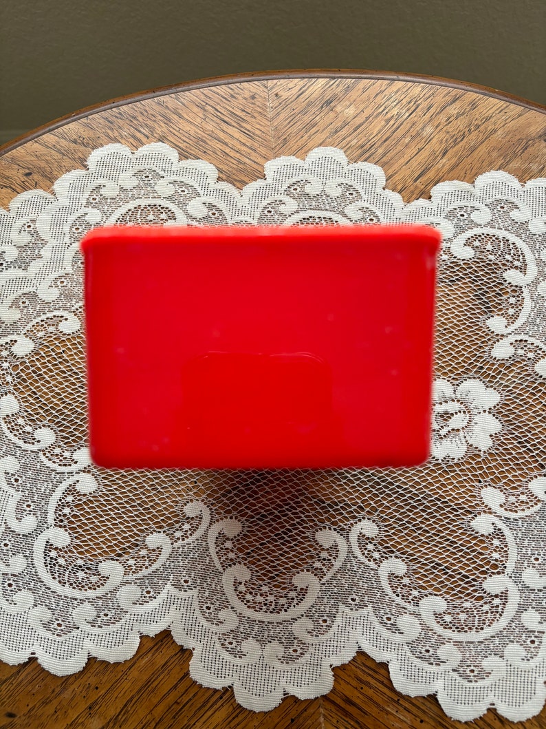 Mid Century Red Plastic Storage Box - Etsy