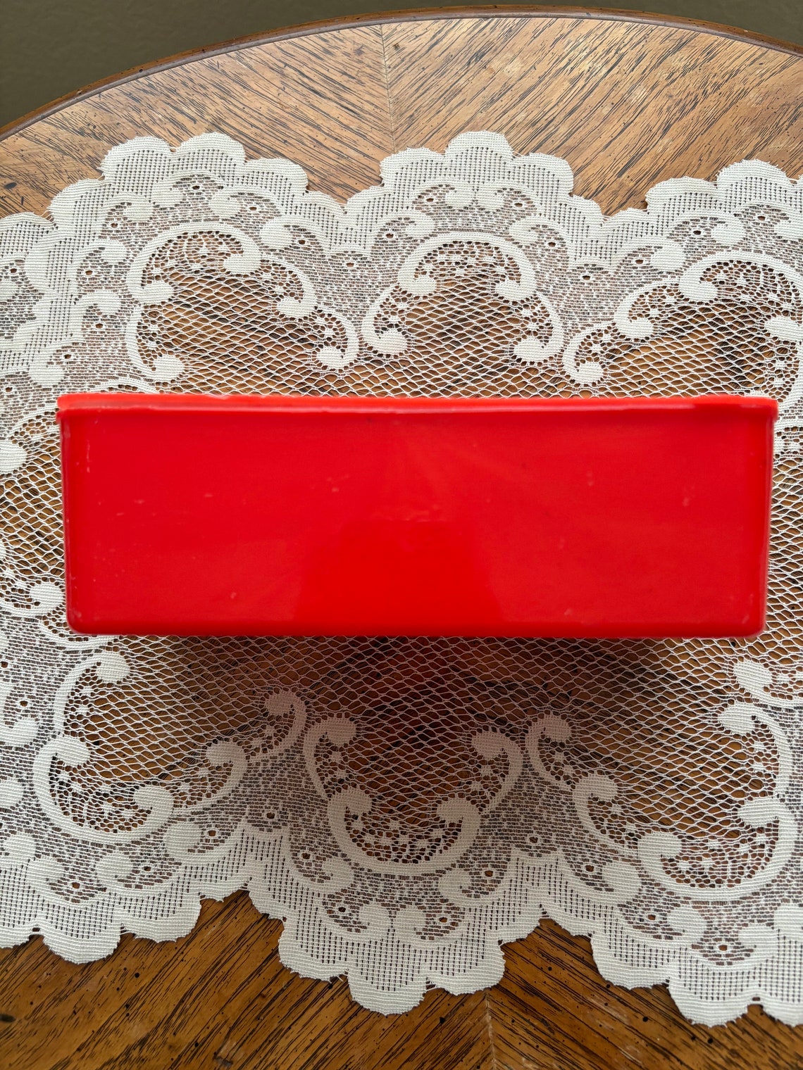 Mid Century Red Plastic Storage Box - Etsy