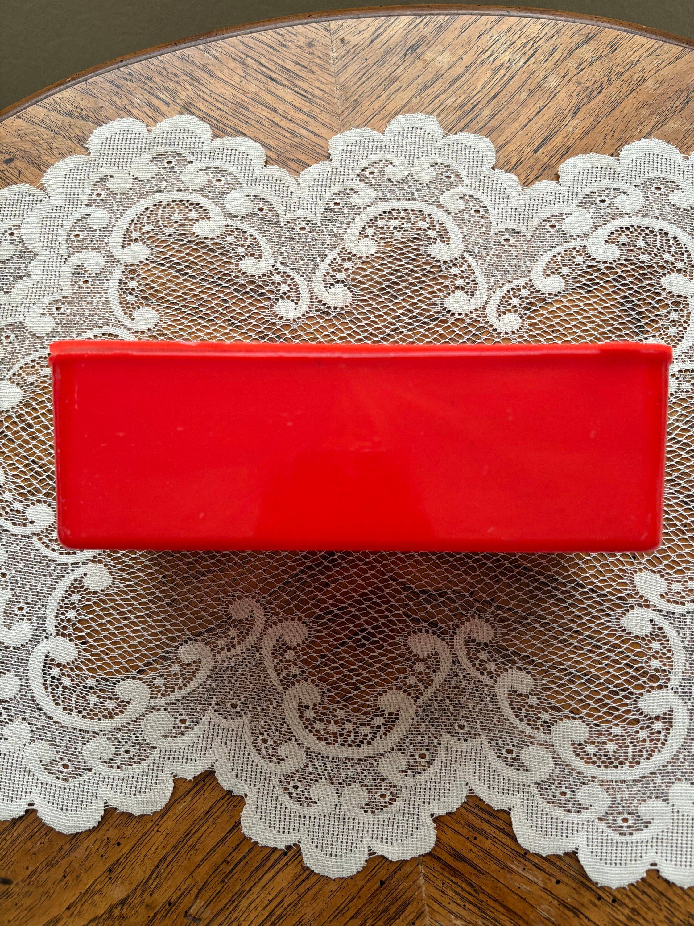 Mid Century Red Plastic Storage Box - Etsy
