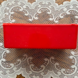 Mid Century Red Plastic Storage Box - Etsy