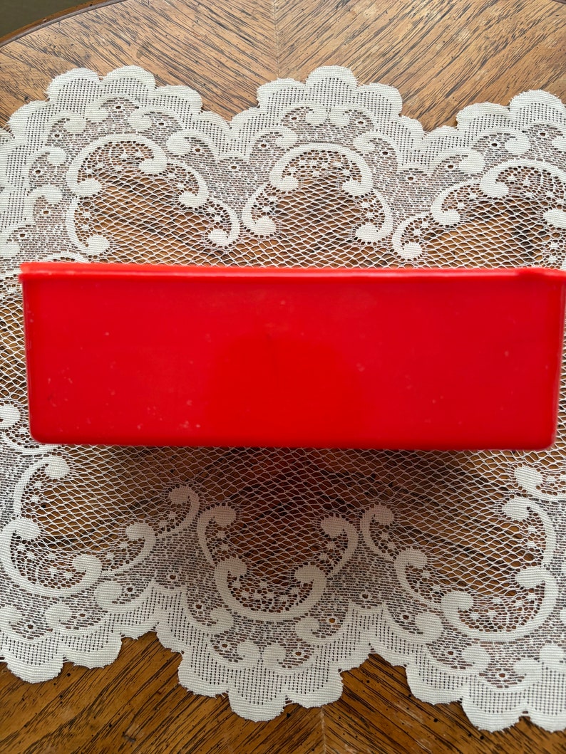 Mid Century Red Plastic Storage Box - Etsy