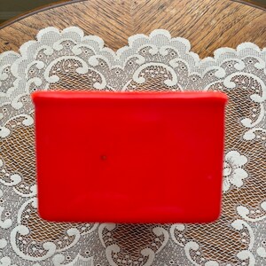 Mid Century Red Plastic Storage Box - Etsy