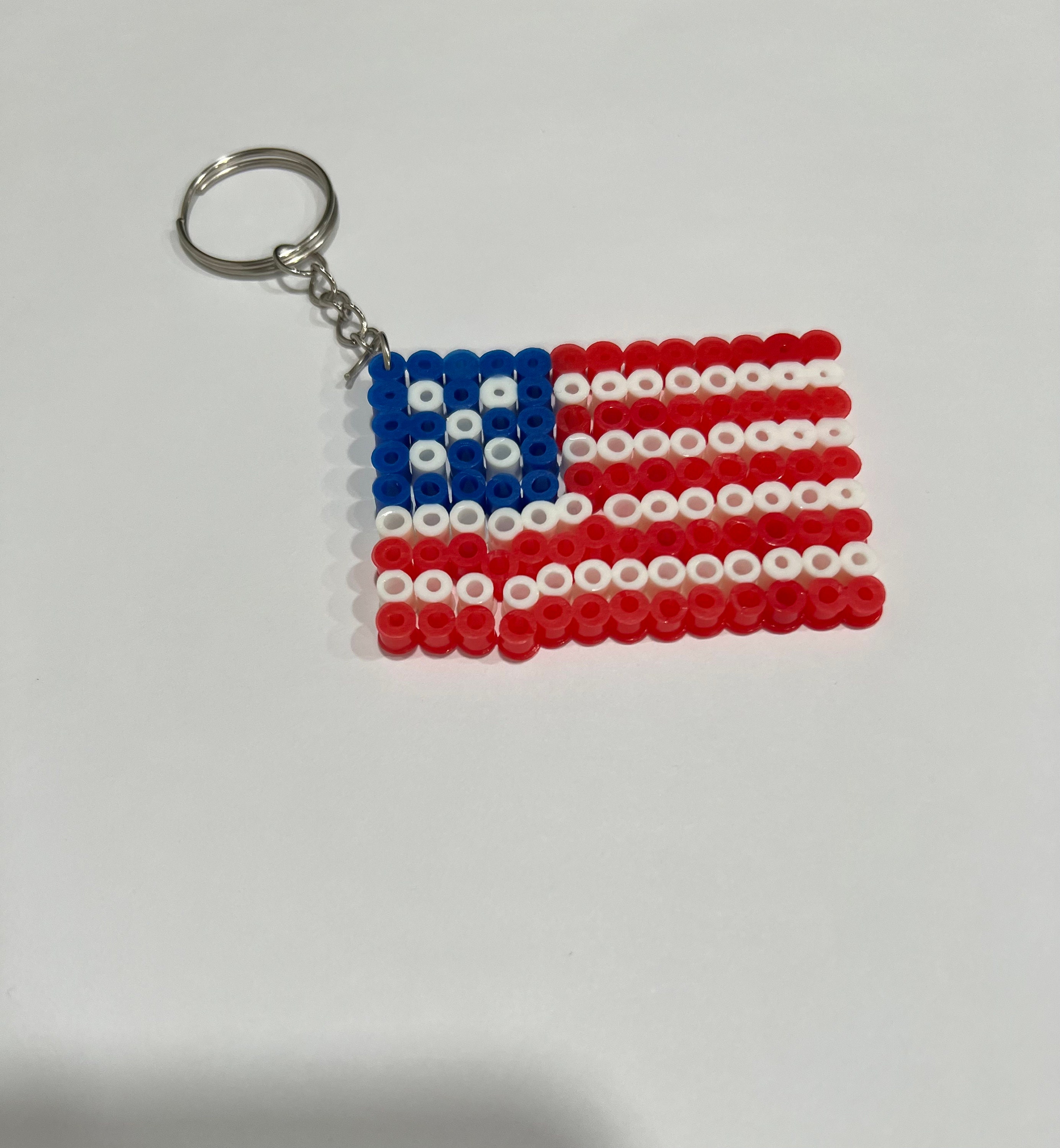American Flag Perler Beads Keychain - Etsy