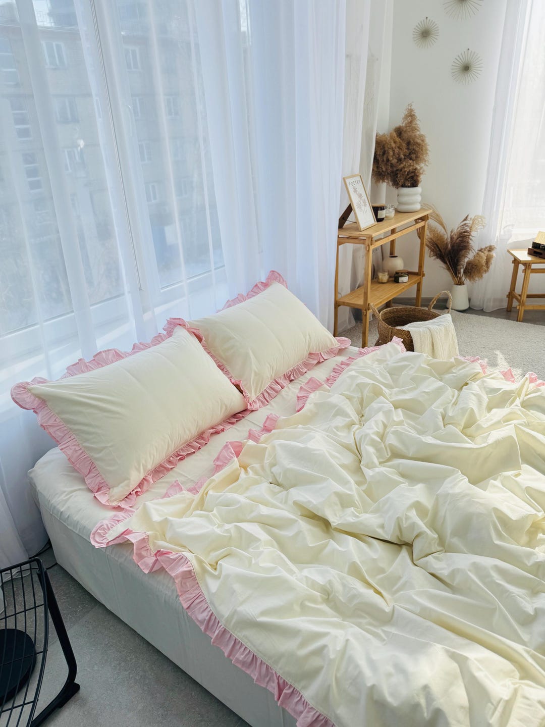 Ruffles Cotton Bed Linen Set, OEKO-TEX Certified - Etsy España