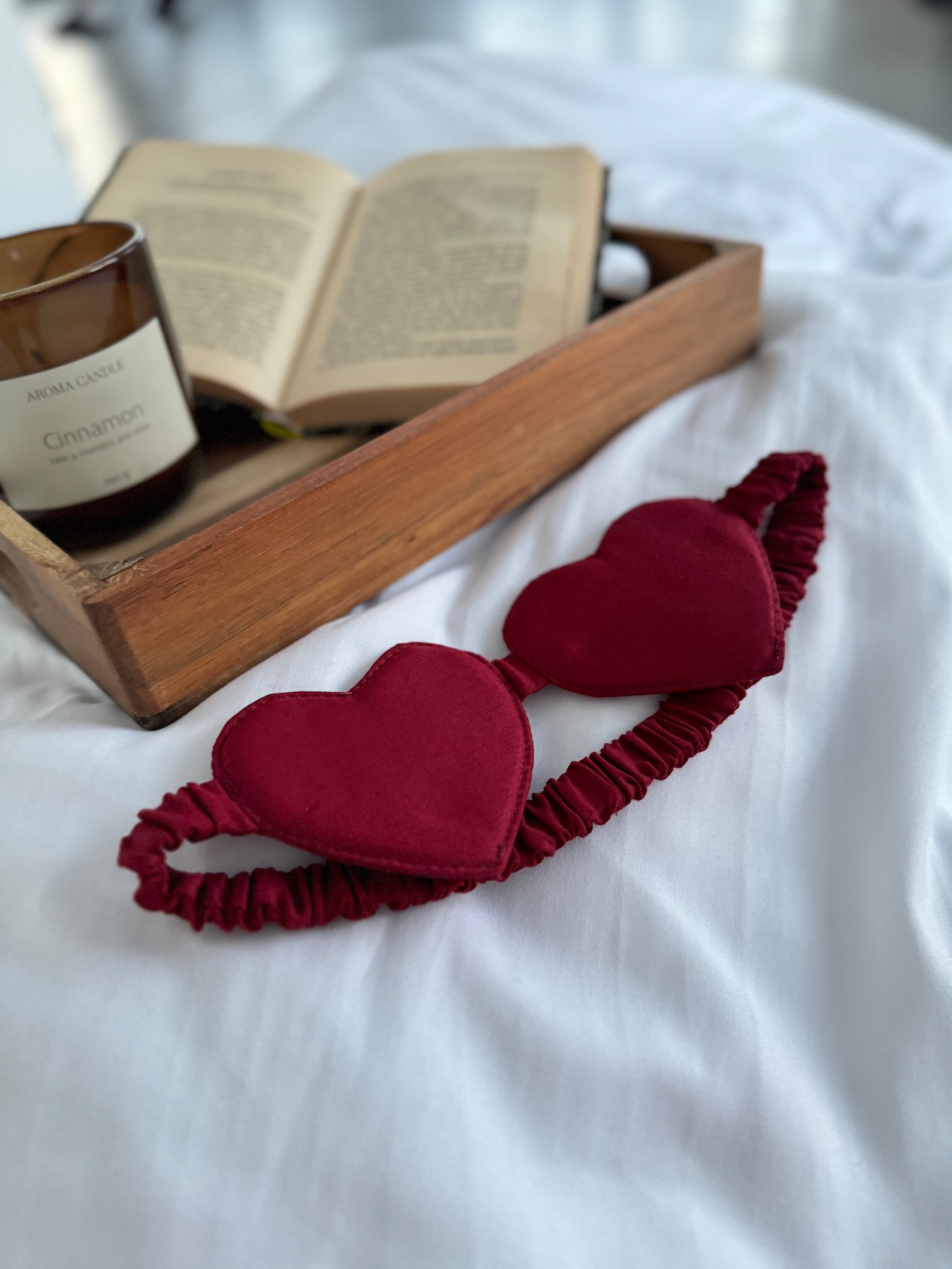 Heart Sleep Mask Red Satin 100% Cotton,sleep Eye Mask,eye Mask Sleep ...