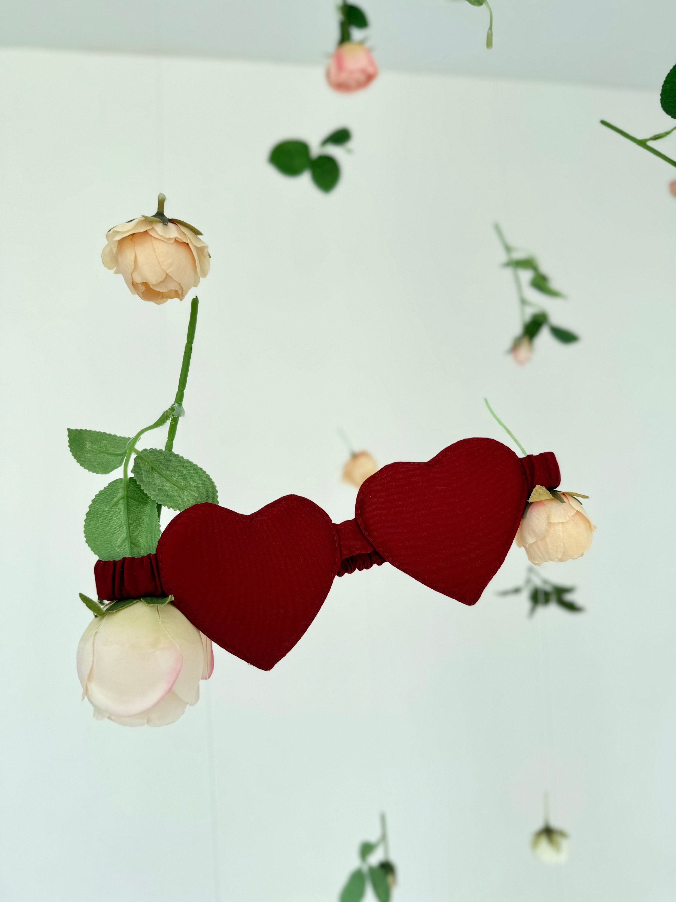 Heart Sleep Mask Red Satin 100% Cotton,sleep Eye Mask,eye Mask Sleep ...