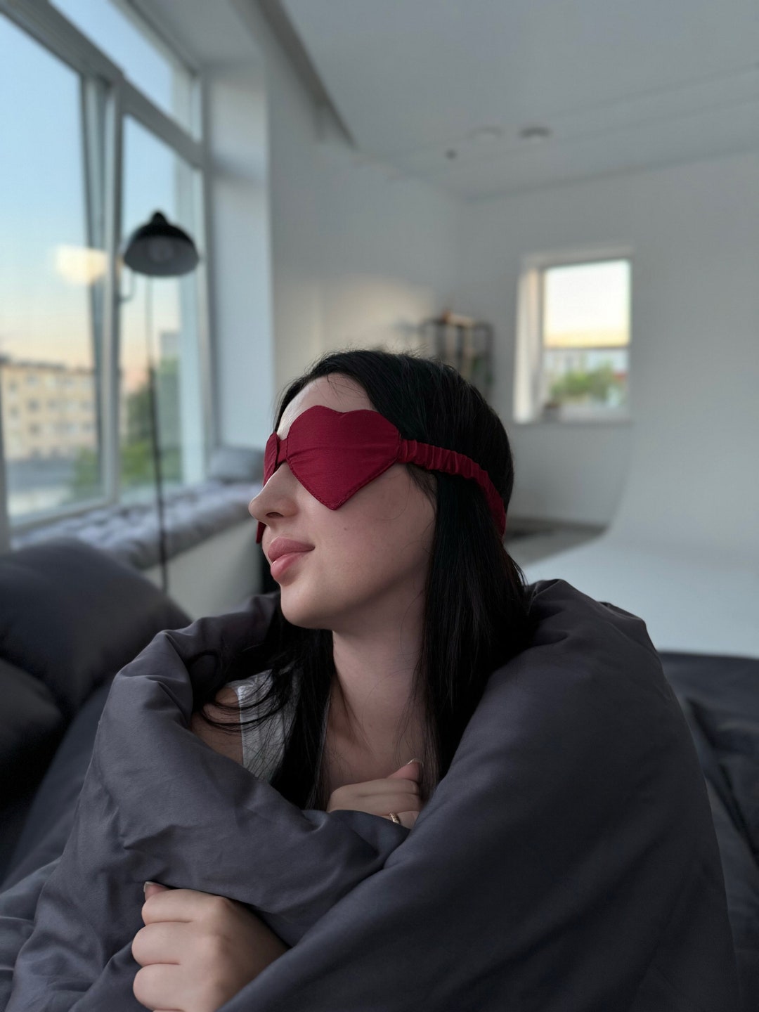 Heart Sleep Mask Red Satin 100% Cotton,sleep Eye Mask,eye Mask Sleep ...