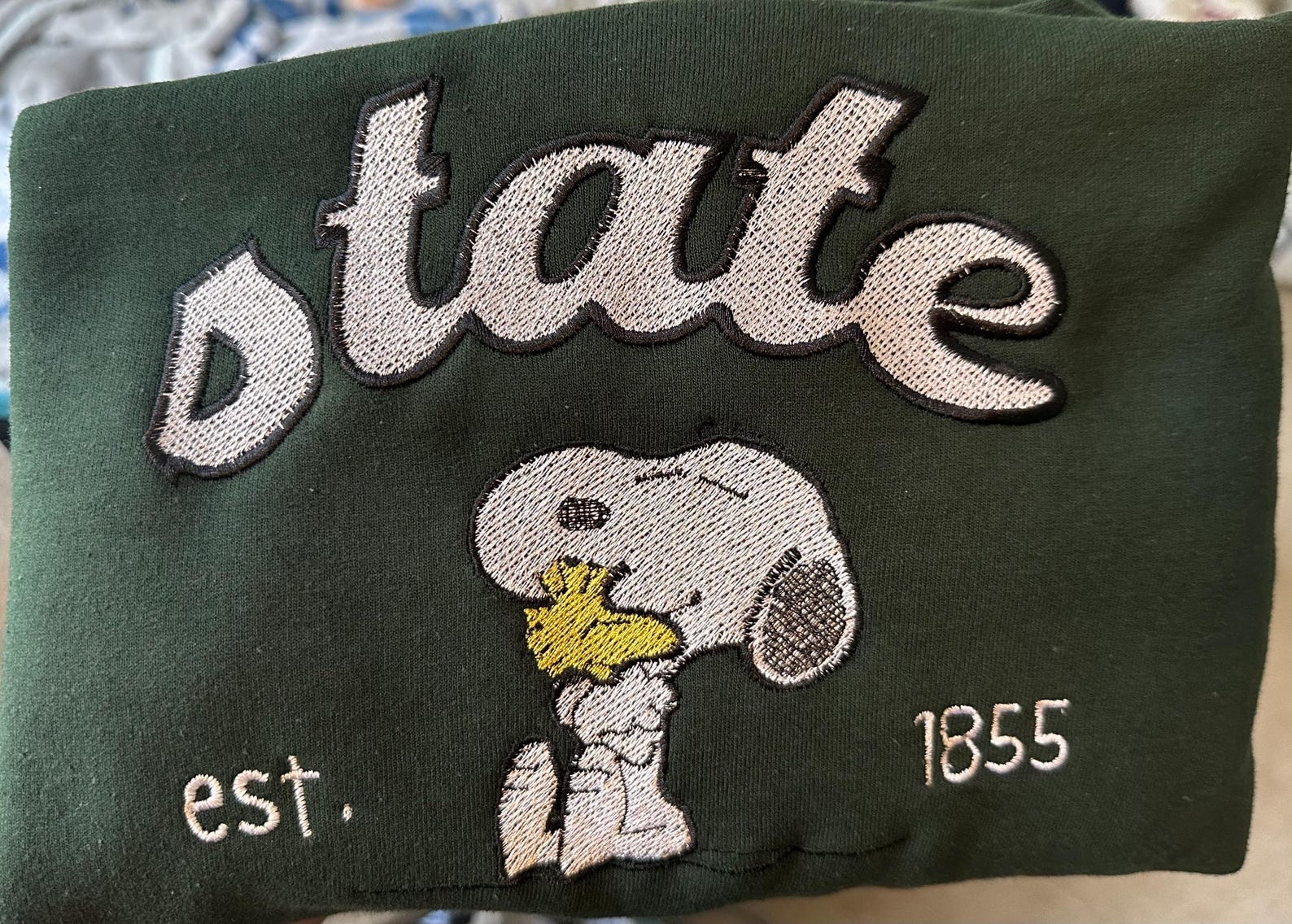 Michigan State Embroidered Crewneck - Etsy