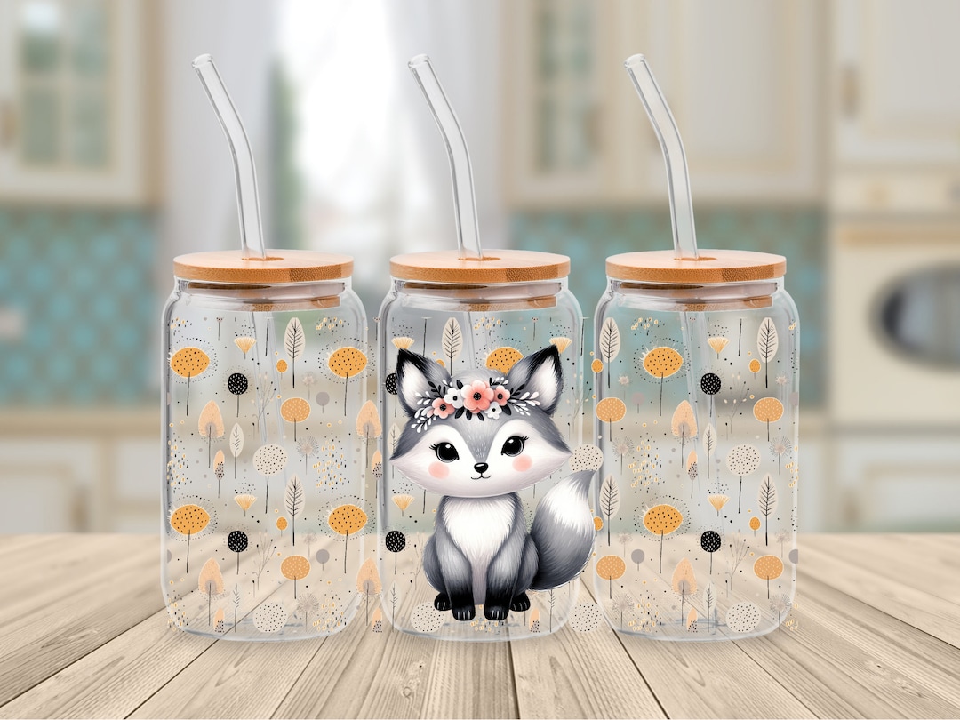 Foxy 16 Oz Libbey Glass Can Wrap Png Sublimation Digital Instant ...