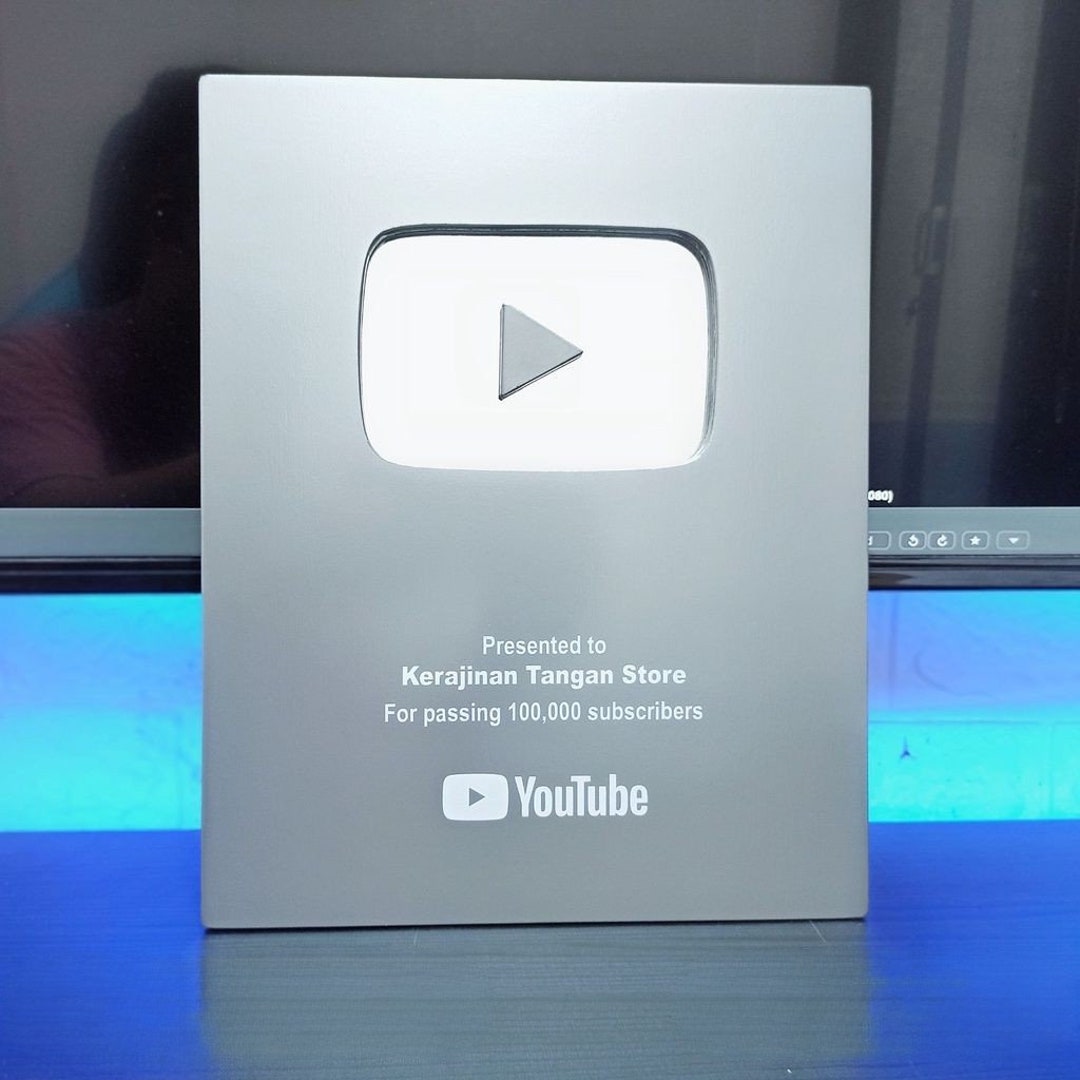 Silver Play Button Youtube Play Button FREE Shipping - Etsy UK