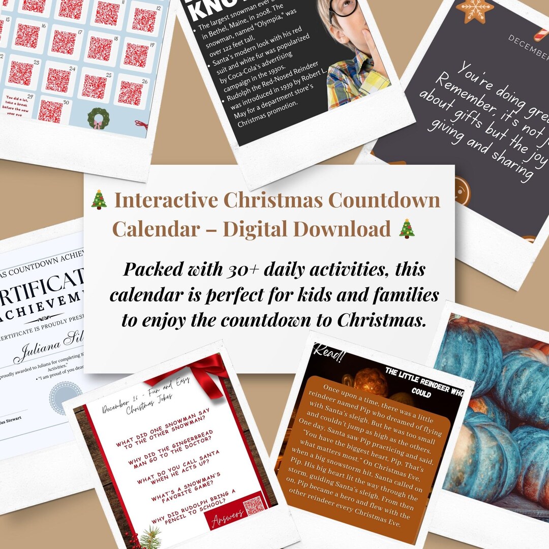 Interactive Christmas Countdown Calendar for Kids | 30+ Fun Activities ...