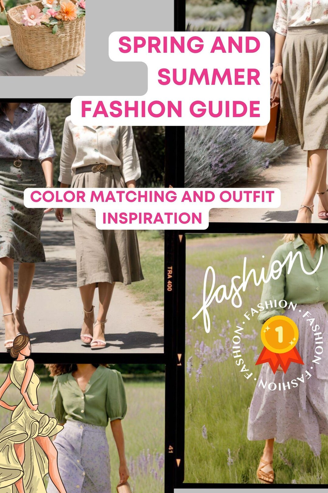 Spring Summer Fashion Guide: Outfit & Color Inspiration (digital ...