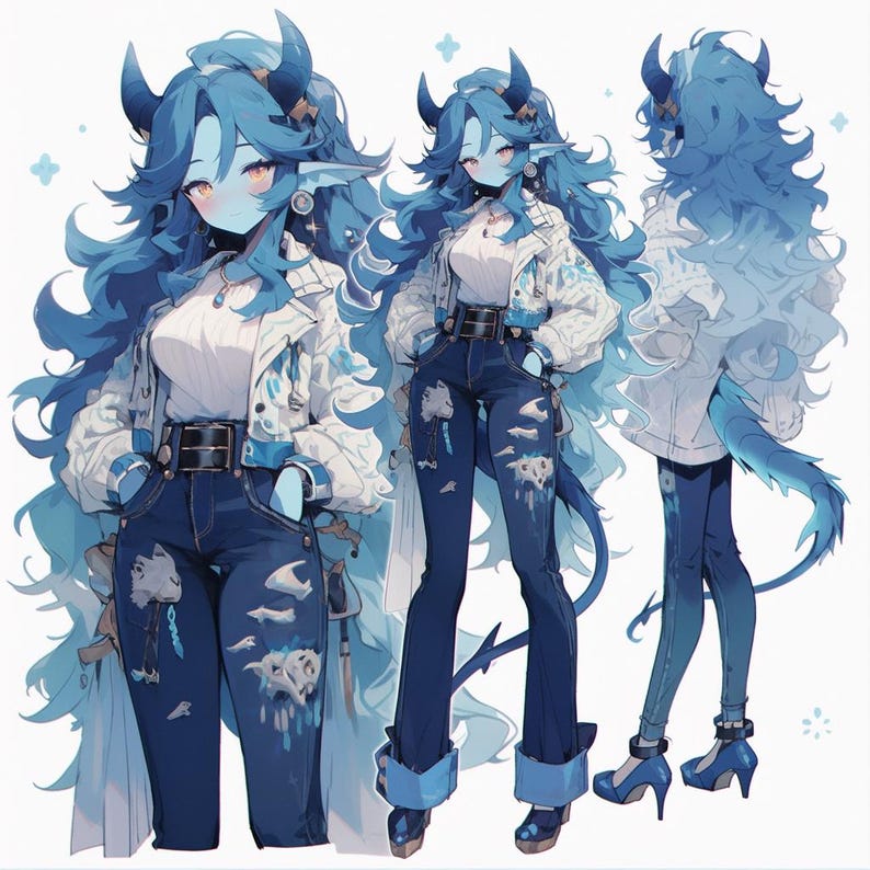 OC Adoptable 463 Blue Oni Themed - Etsy