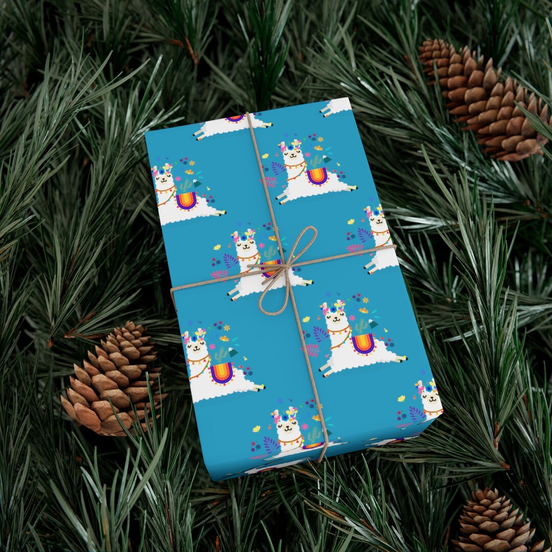 Alpaca Festive Gift Wrap Paper - Etsy
