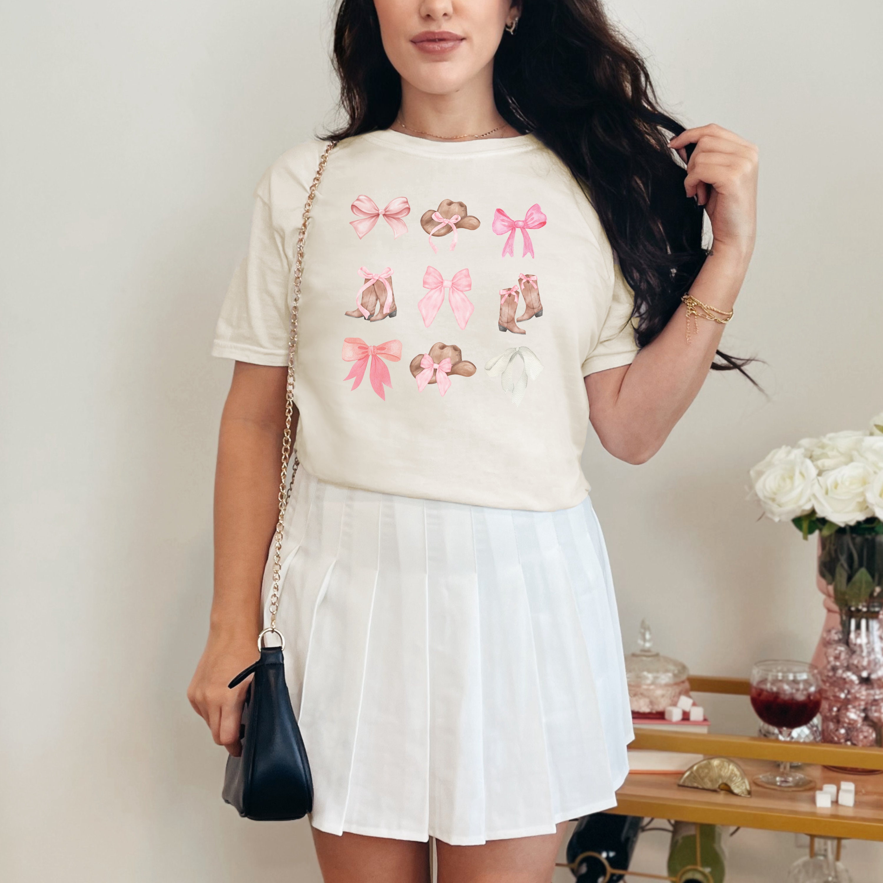 Coquette Bows Tshirt, Coquette Cowgirl Shirt for Women, Coquette Tops ...