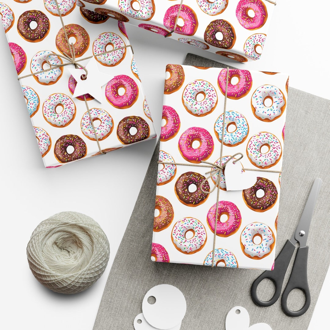 Donut Gift Wrap Papers, Donuts Wrapping Paper, Simpsons Fans Gift Wrap ...