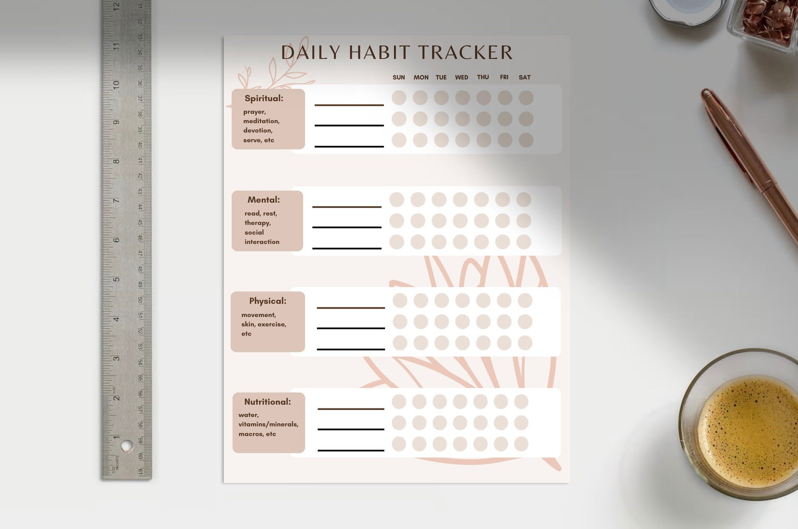 Daily and Weekly Habit Tracker, Editable Canva Habit Tracker Template ...