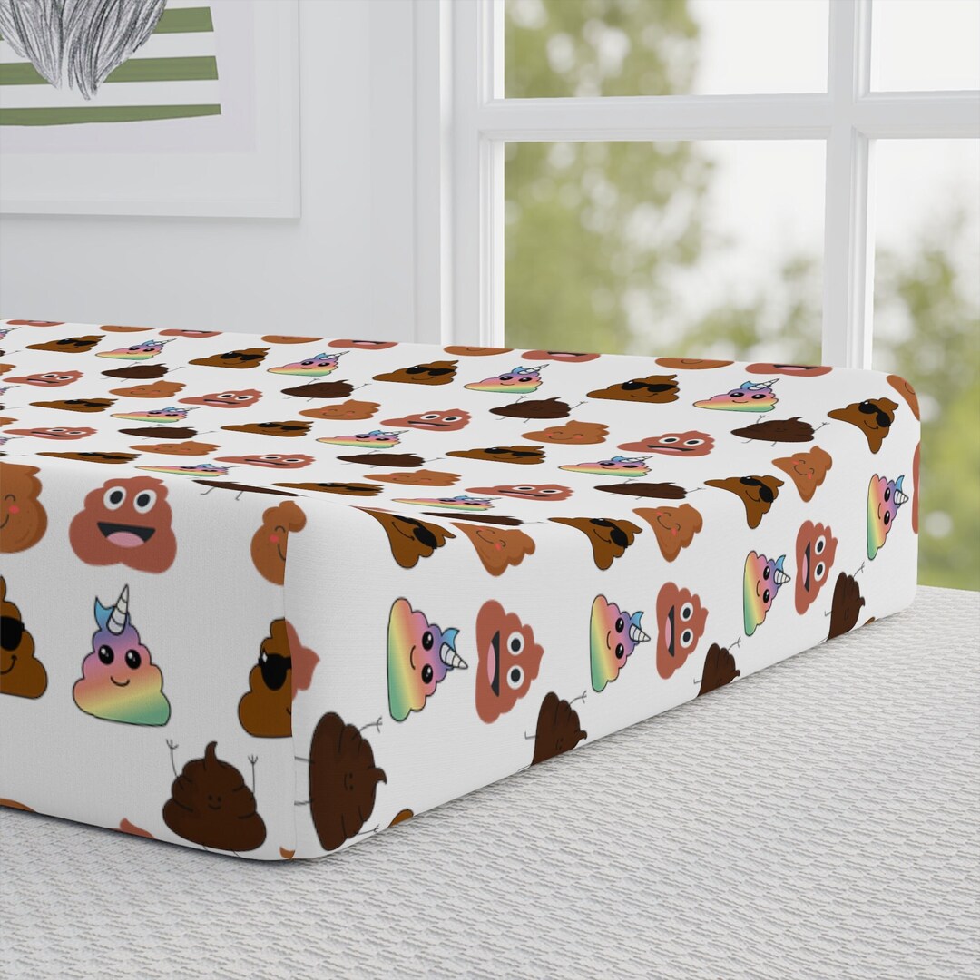 Poop Emoji Baby Changing Pad Cover for Changing Table, New Baby Nursery ...