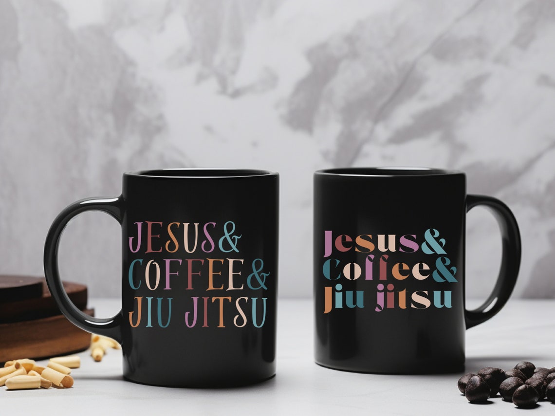 Jesus Coffee and Jiu Jitsu Mug, Jiu Jitsu Coffee Mug, Unisex Funny BJJ ...
