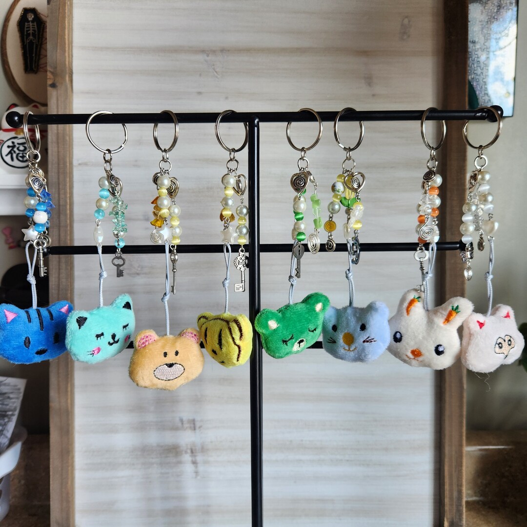 Adorable Squishy Animal Beaded Keychains: Assorted Designs for a Fun ...