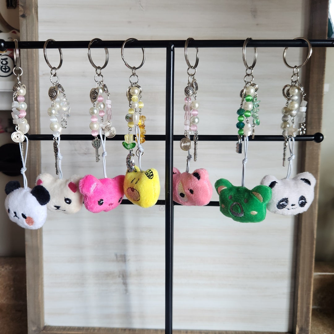 Adorable Squishy Animal Beaded Keychains/bag Charms: Assorted Designs ...