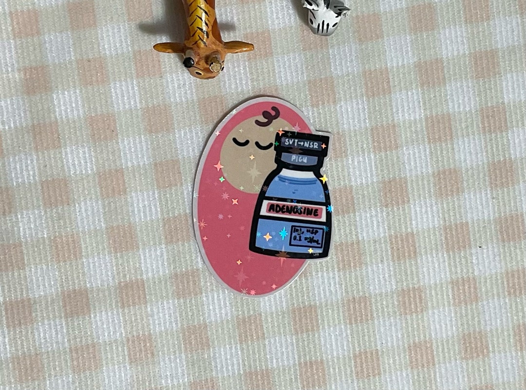 Adenosine Holographic, Waterproof Sticker, Cardiology, NICU, PICU, ER ...