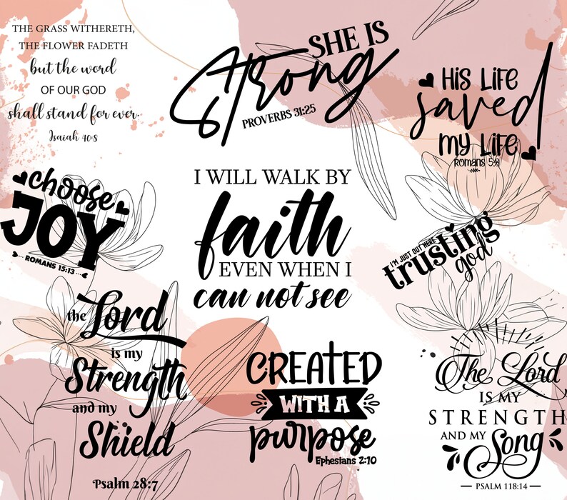 Christian Verses 20oz Tumbler Wrap - Etsy