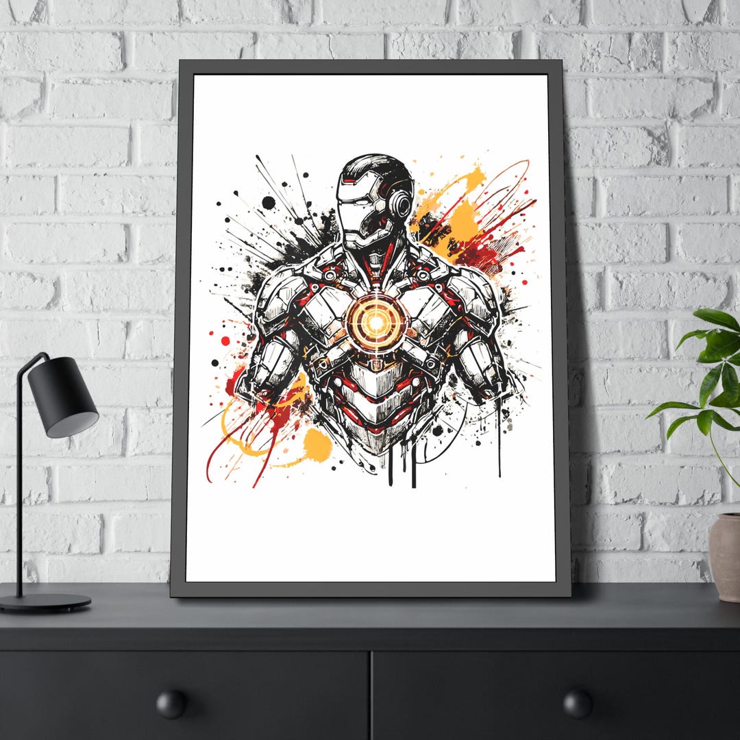 Abstract Iron Man Splatter Art Framed Poster - Etsy