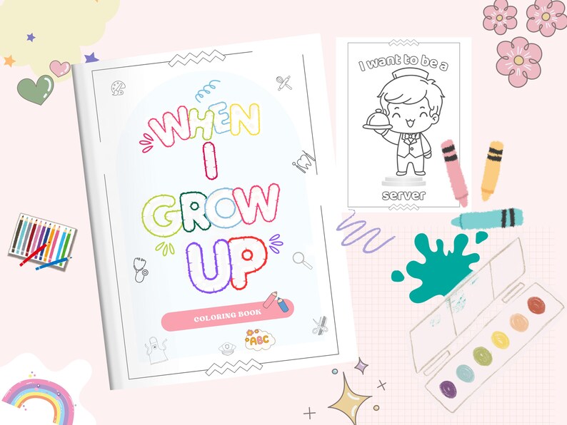 Coloring Book When I Grow up Coloring Book Printable Dream Job Careers ...