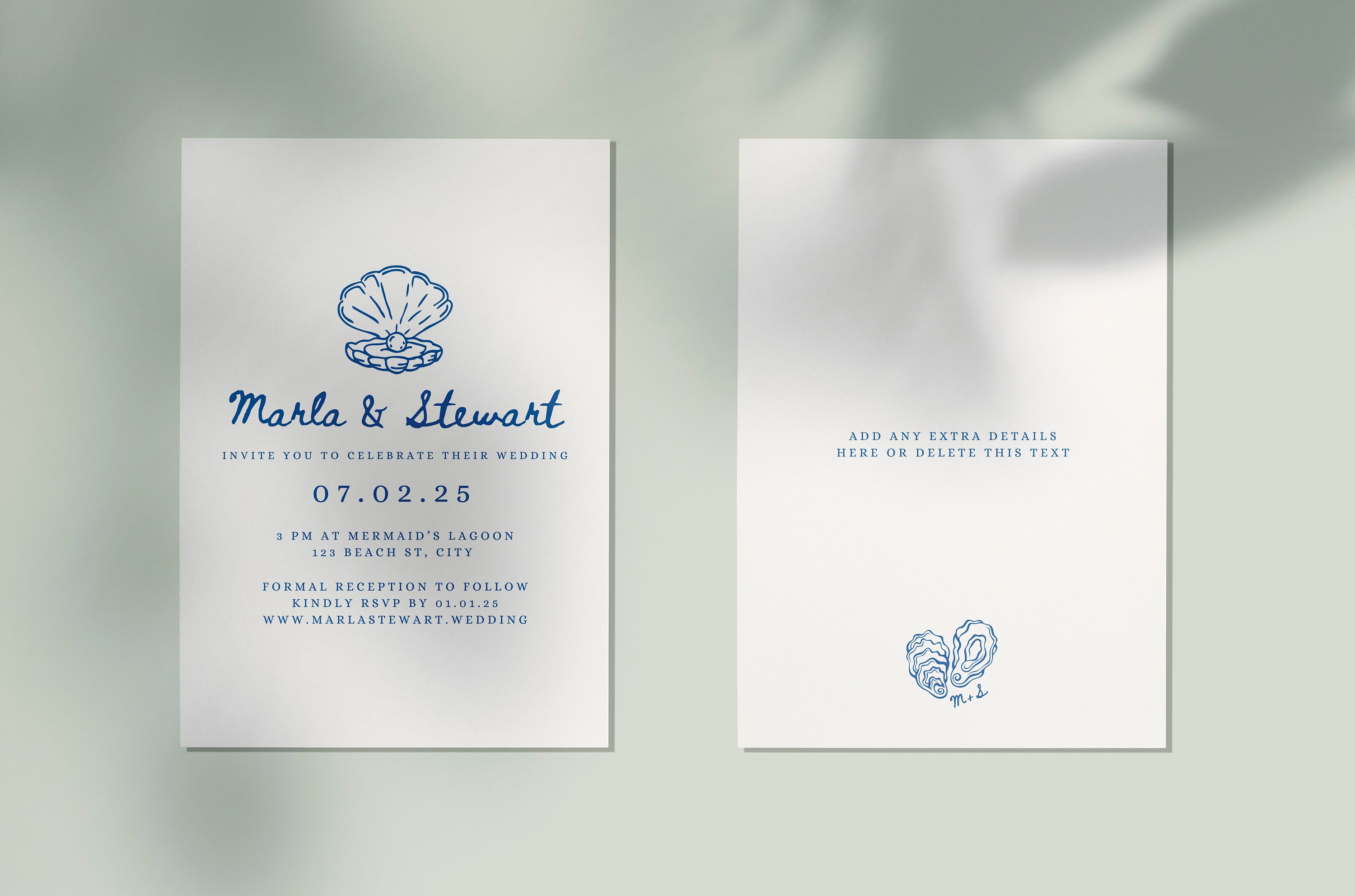 Beach Wedding Invitation Template, Destination Wedding Invitation ...