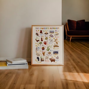 Cowboy Alphabet Nursery Print: Western Wall Art (digital Print) - Etsy