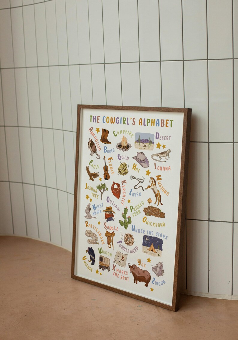 Cowgirl Alphabet Print: Western Nursery Art (digital Download) - Etsy
